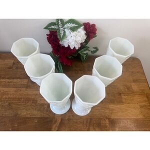 Accents | Vintage Grapevine Milk Glass Pedestal Vases Holiday Wedding ...